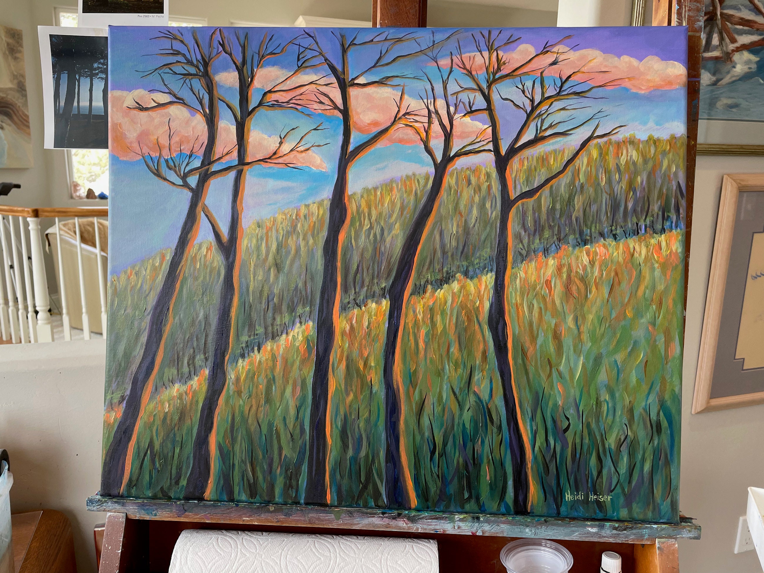 BARE TREES - Impressionist Original Painting - Etsy