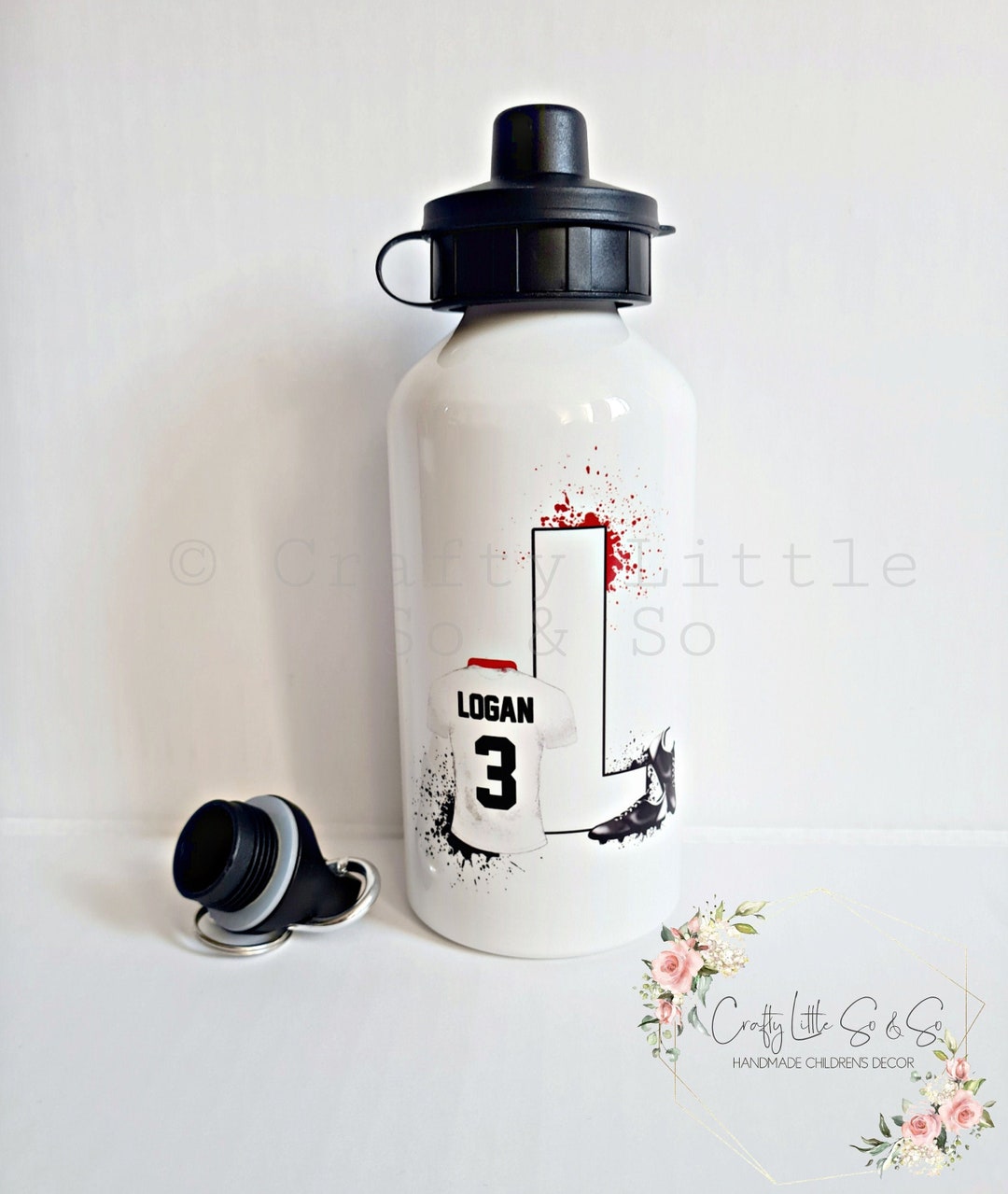 Personalised Football Shirt Water Bottle England Bottle - Etsy