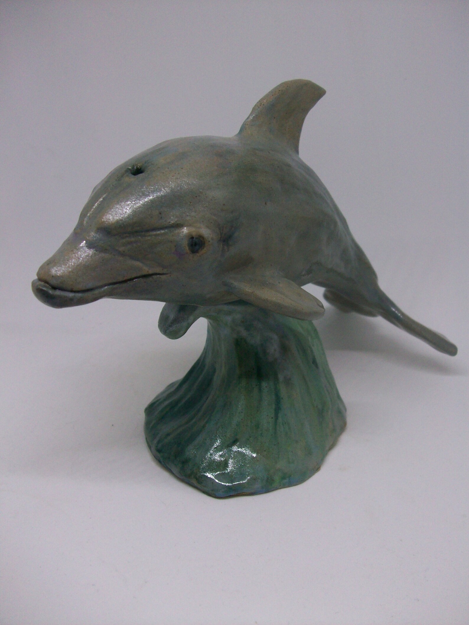 Handmade ceramic pottery hand-painted dolphin ornament on - Etsy 日本