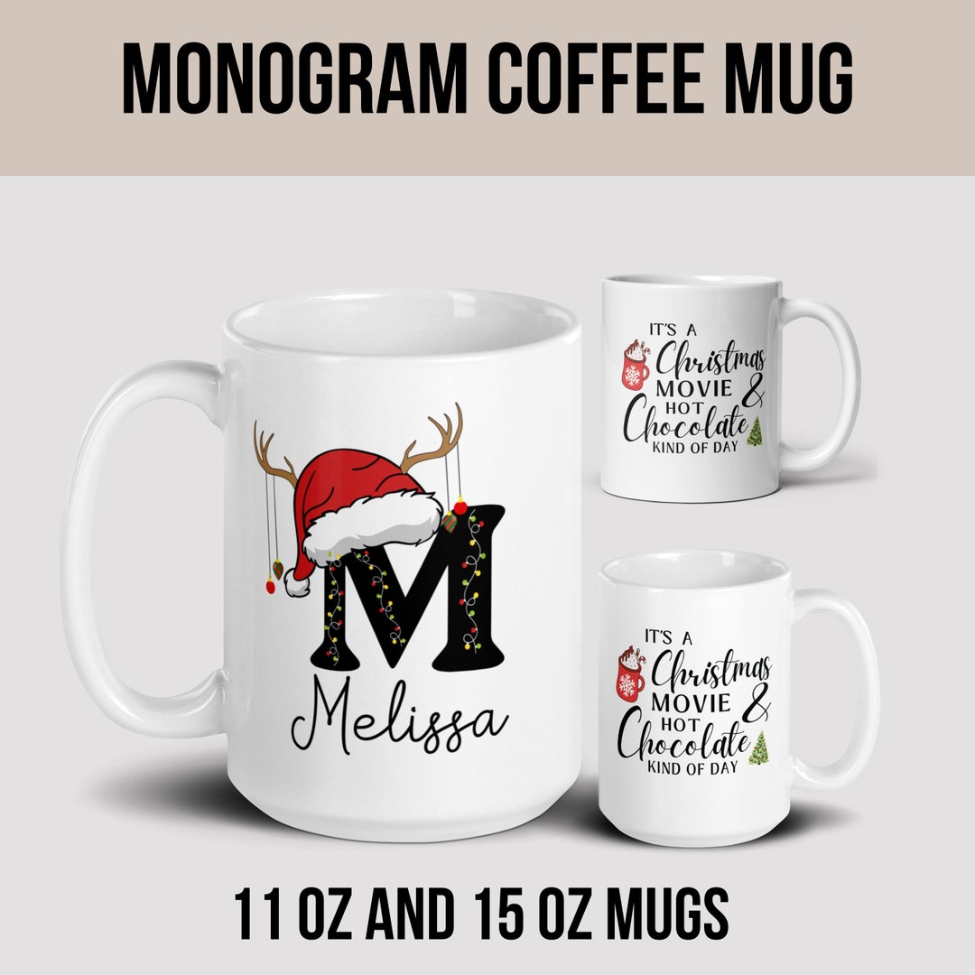Personalized Christmas Movie Mug, Monogram Mug, Hot Chocolate Christmas ...