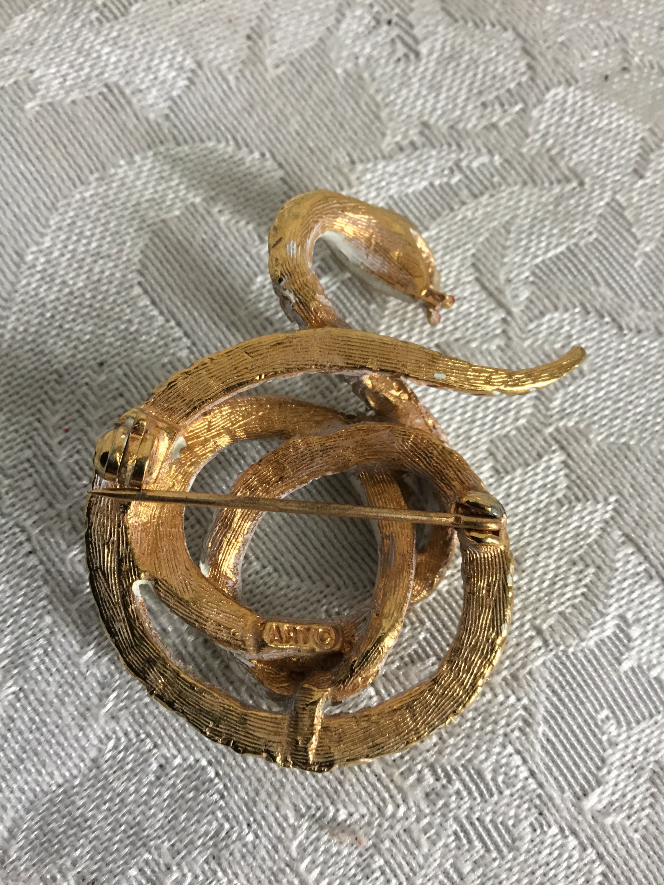 Rare Vintage Snake Pin Signed Art | Etsy