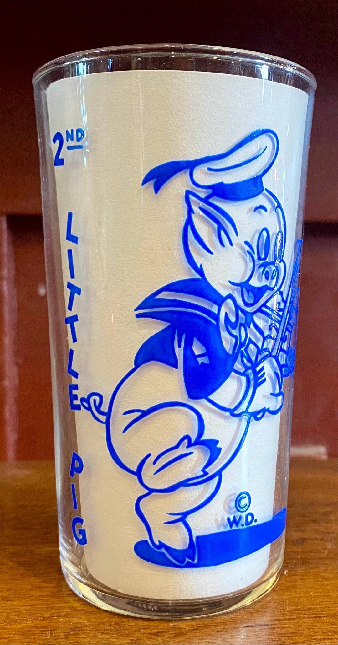 1930s Walt Disney 2nd Little Pig Collectors Glass - Etsy