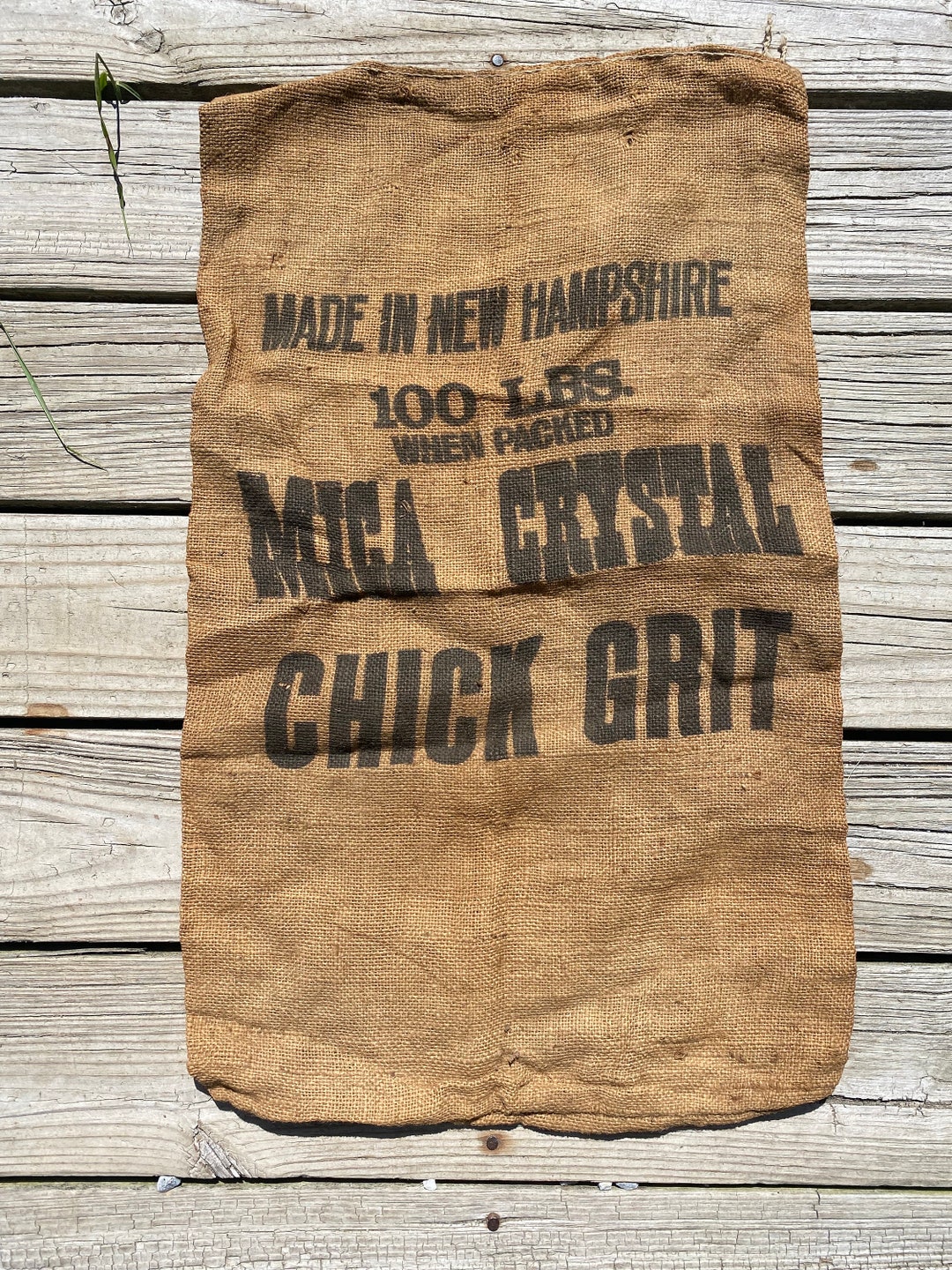 Vintage 100lb Mica Crystal Chick Grit Burlap Bag New Hampshire - Etsy