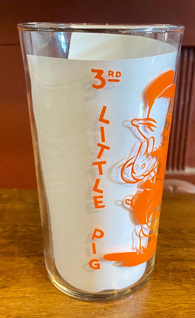 1930s Walt Disney 2nd Little Pig Collectors Glass - Etsy