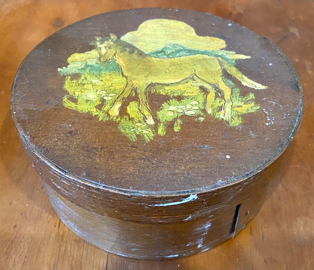 Primitive Pantry Box With Painted Horse - Etsy
