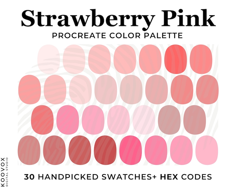 Pink Color Palette Procreate, Procreate Color Palette, Hex Codes ...