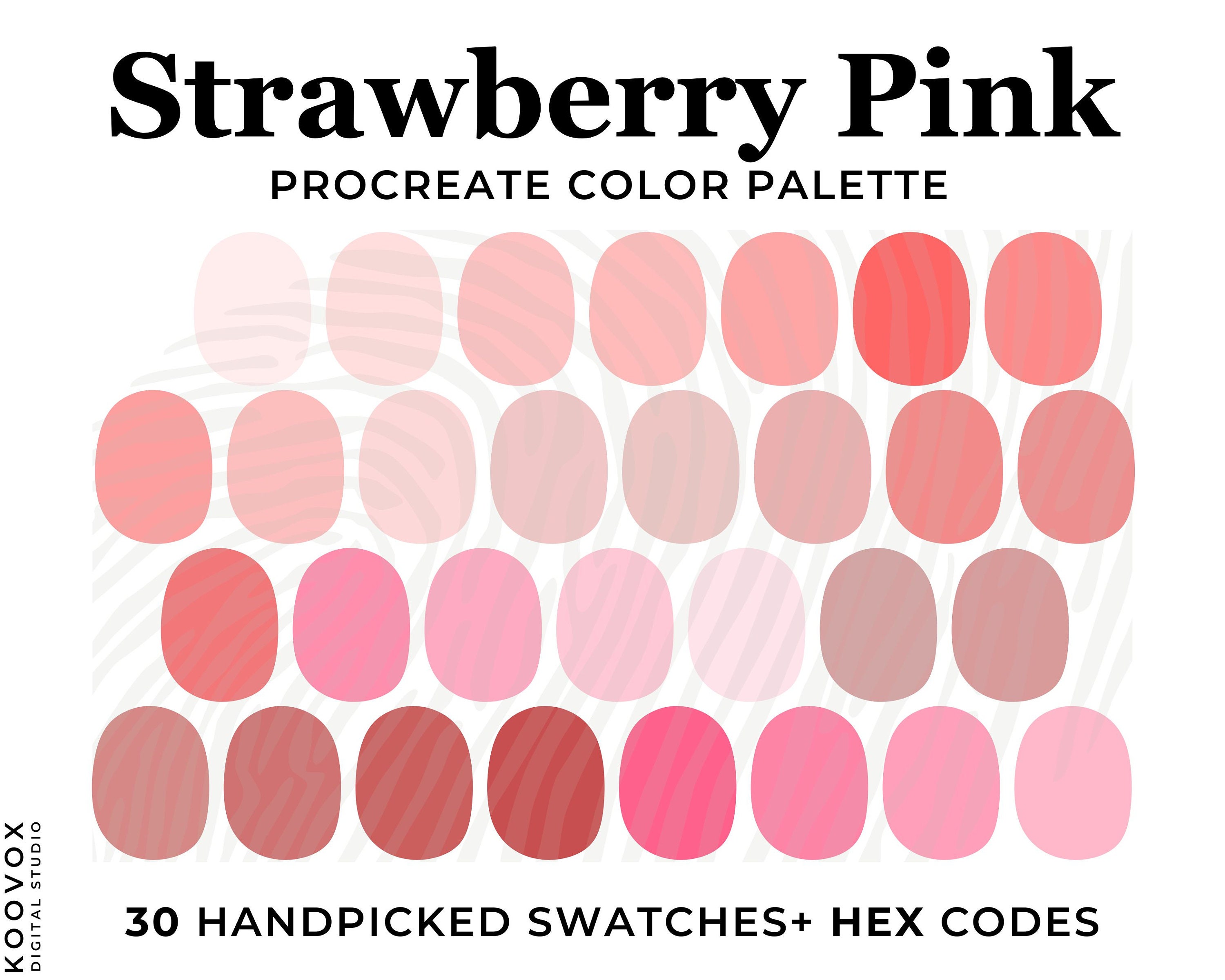 Pink Color Palette Procreate, Procreate Color Palette, Hex Codes ...