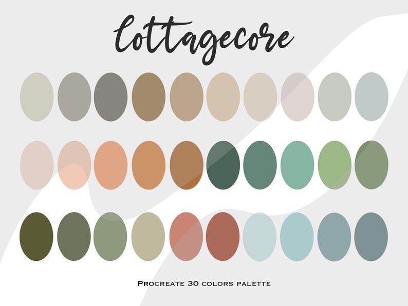 Cottagecore Color Palette Procreate Color Palette 30 - Etsy