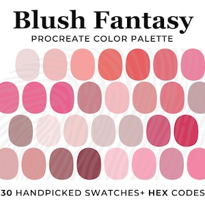 Pink Color Palette for Procreate, Blush Creamy Pink, Pink Palette ...