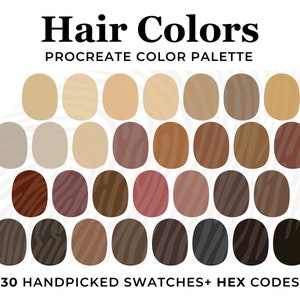 Natural Hair Color Palette, Brown Hair, Blond Hair Color Swatches, Hex ...