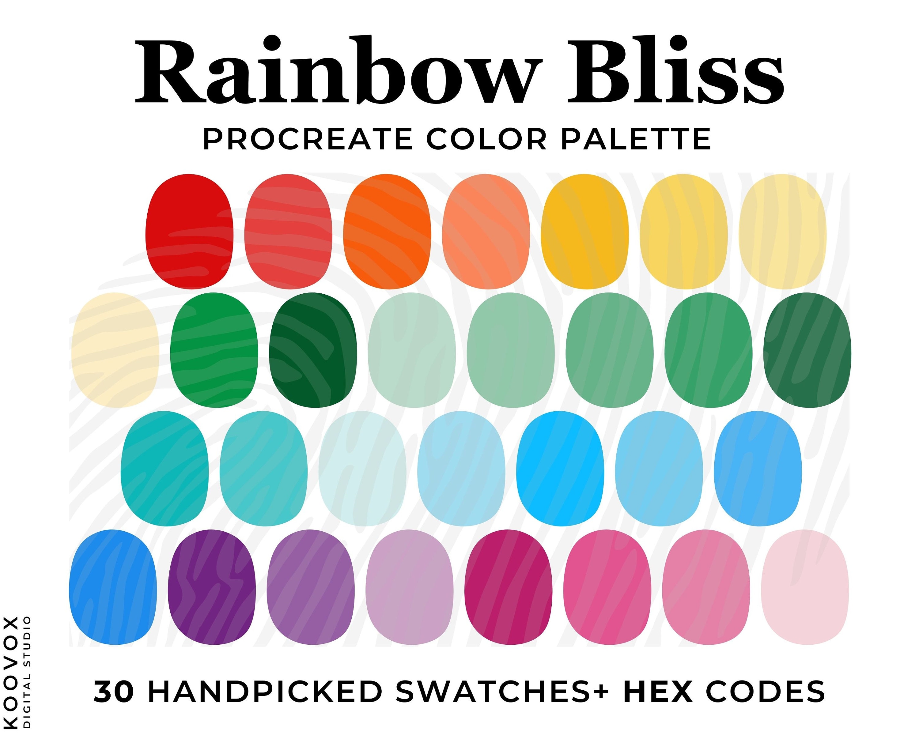 Rainbow Procreate Color Palette Procreate Color Palette Hex Codes Color ...