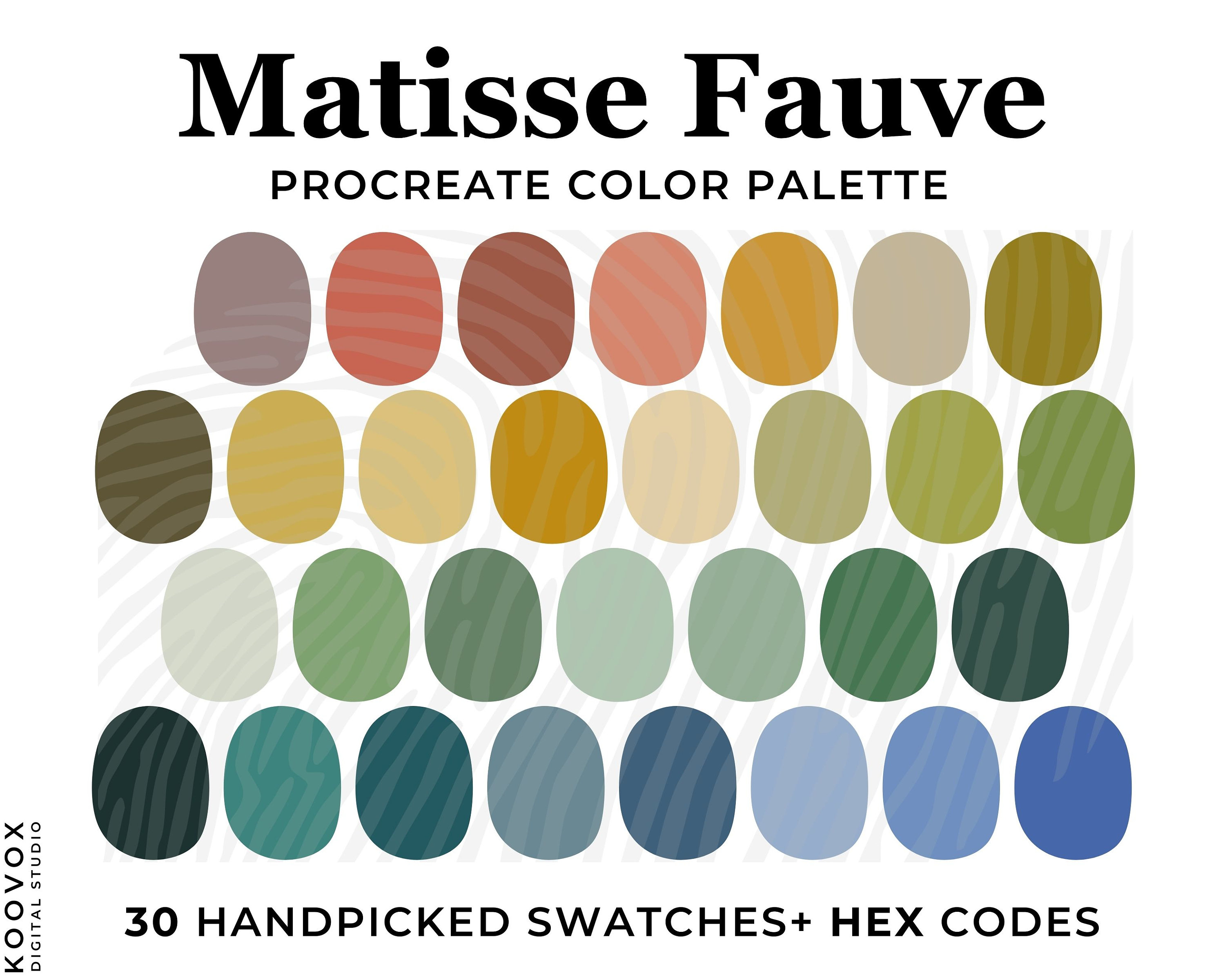 Color Palette for Procreate, Procreate Color Swatches, Color Palette ...