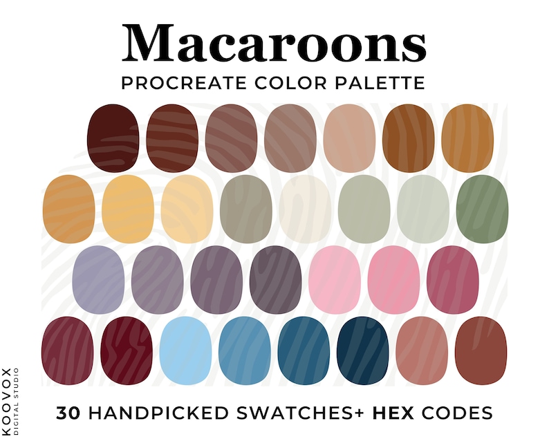 Muted Color Palette for Procreate, Fresh Bright Procreate Swatches ...