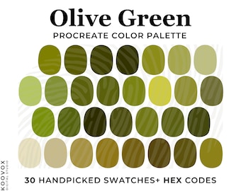 Nature’s Greens Color Palette, 30 Handpicked Swatches for Procreate ...