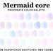Mermaid Color Palette Procreate, Pastel Color Swatches, Hex Codes ...