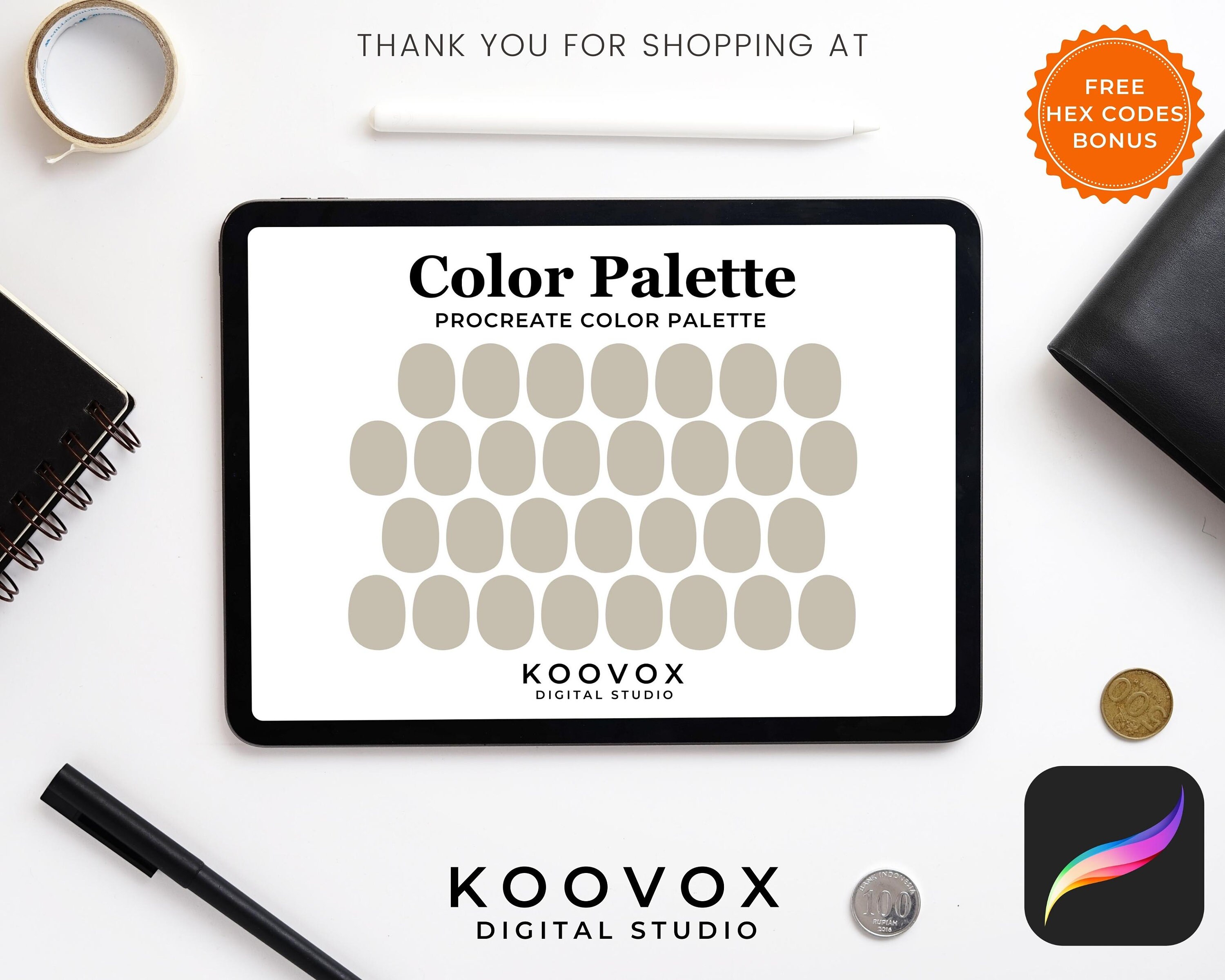 Pastel Color Palette For Procreate Kawaii Color Swatches Procreate Palette Hex Codes Rainbow