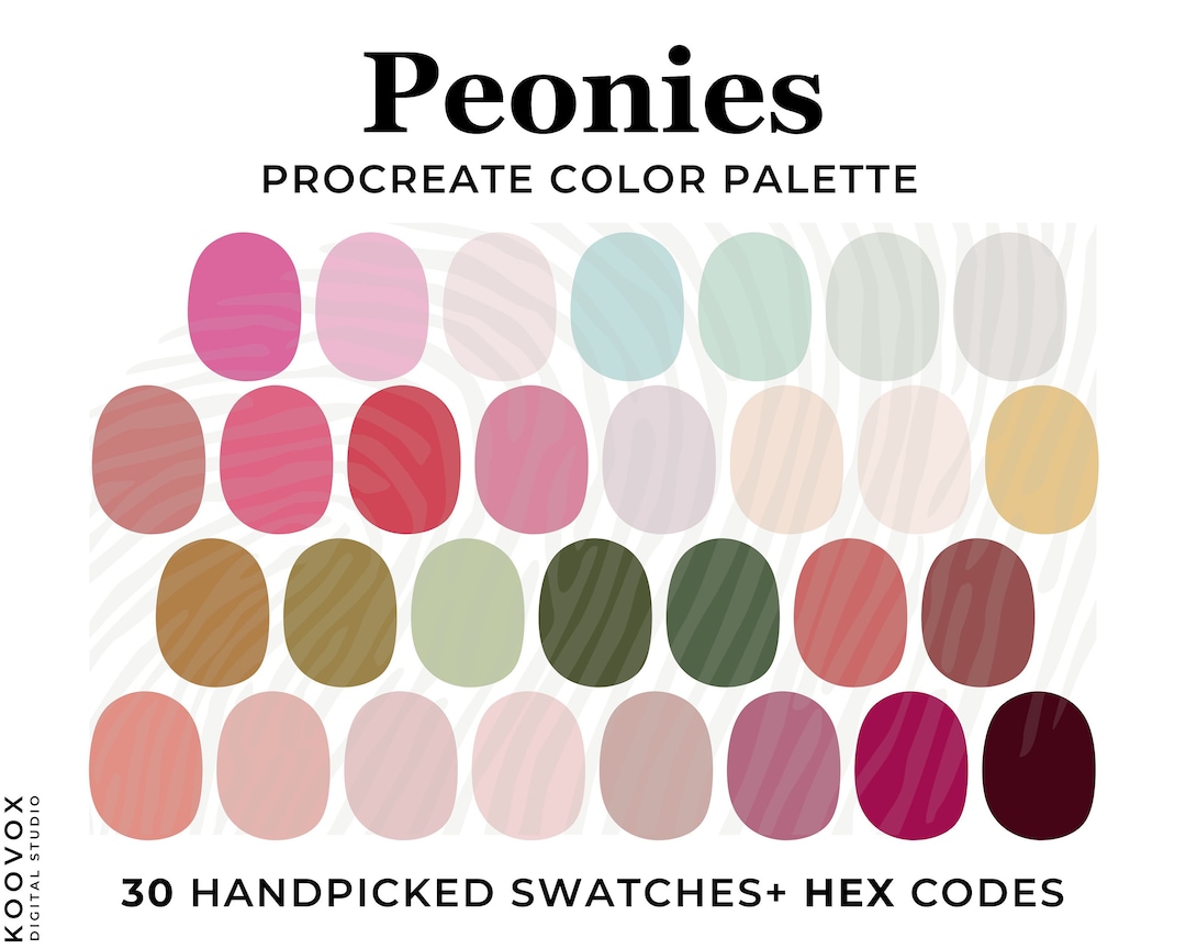 Floral Color Palette for Procreate, Hex Codes, Color Procreate Swatches ...