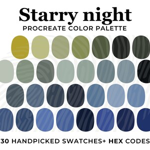 Starry Night Color Palette for Procreate: Van Gogh Inspired (digital ...