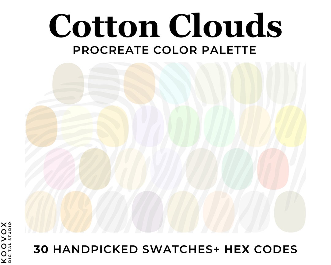 Pastel White Color Palette: Procreate Swatches, Hex Codes (digital ...