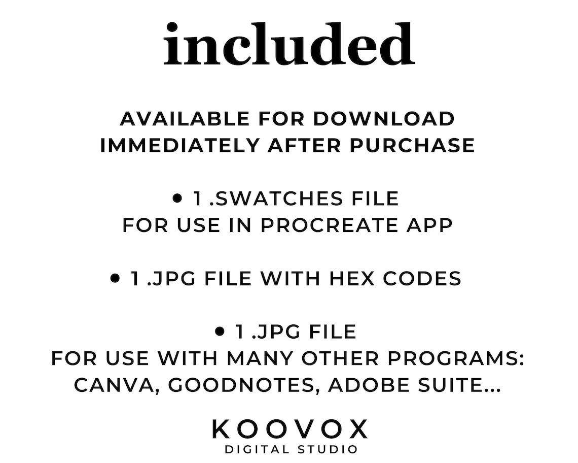 Eucalyptus Green Color Palette for Procreate, Procreate Swatches ...