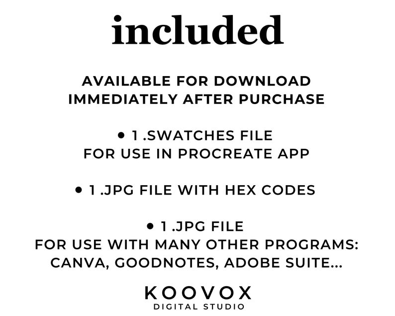 Retro Bright Color Palette For Procreate Procreate Color Swatches Hex