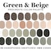 Green and Beige Color Palette Procreate, Boho Procreate Swatches, HEX ...