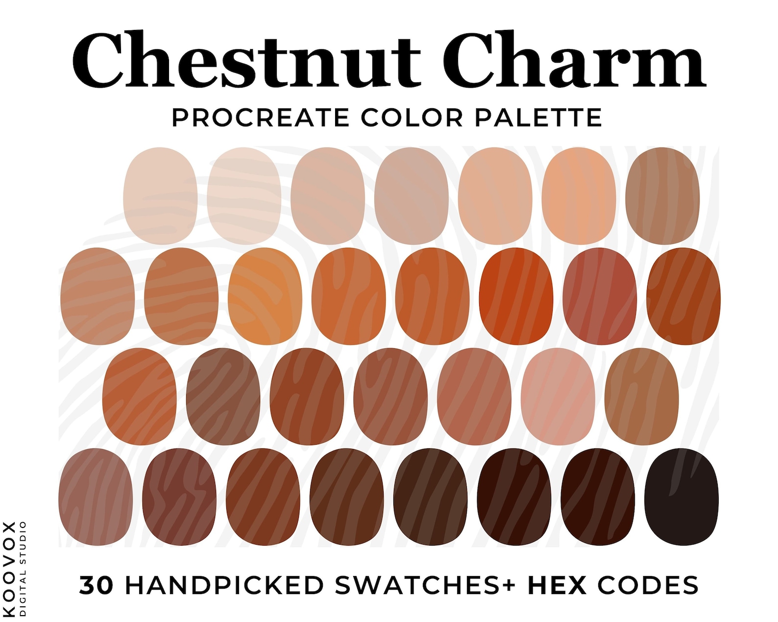 Skin Tone Color Palette for Procreate, Anime Procreate Swatches, Hex ...