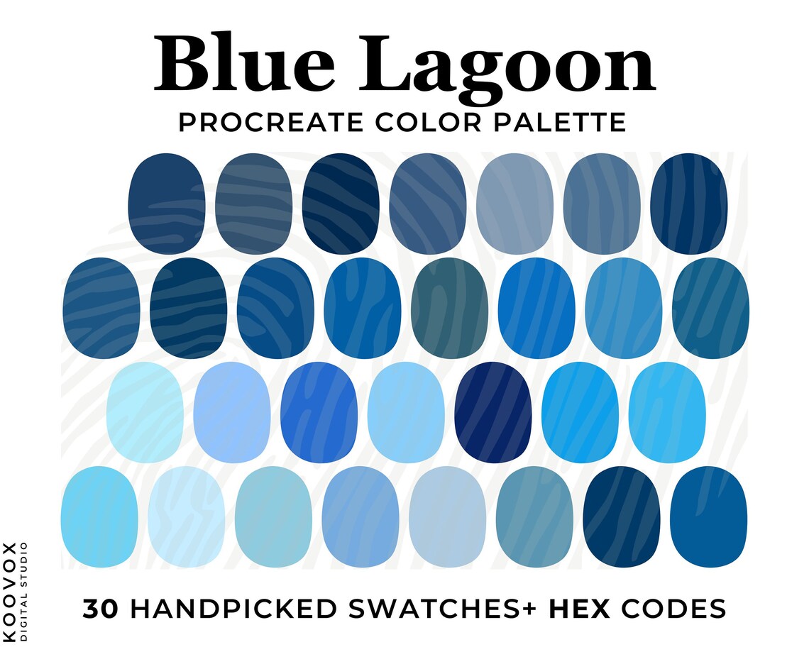 Ocean Blue Color Palette for Procreate, Blue Procreate Color Palette ...