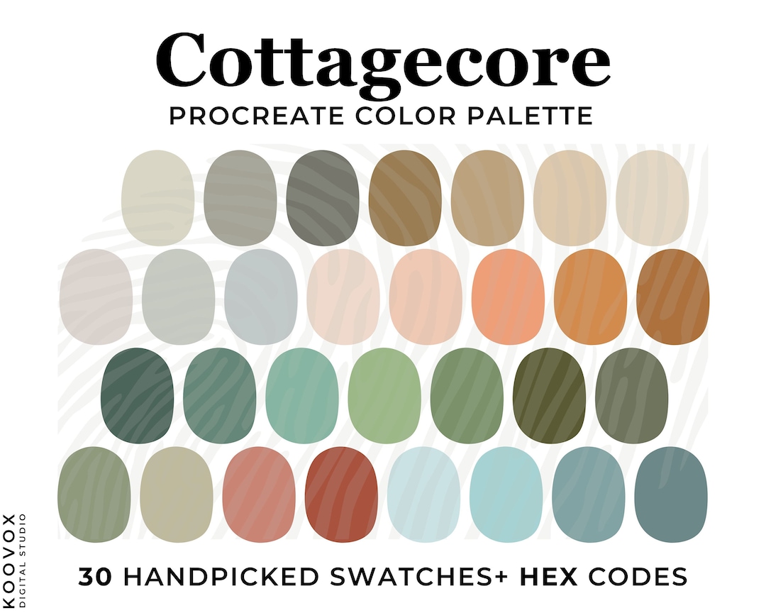 Cottagecore Color Palette Procreate, Procreate Swatches Cottage Core ...