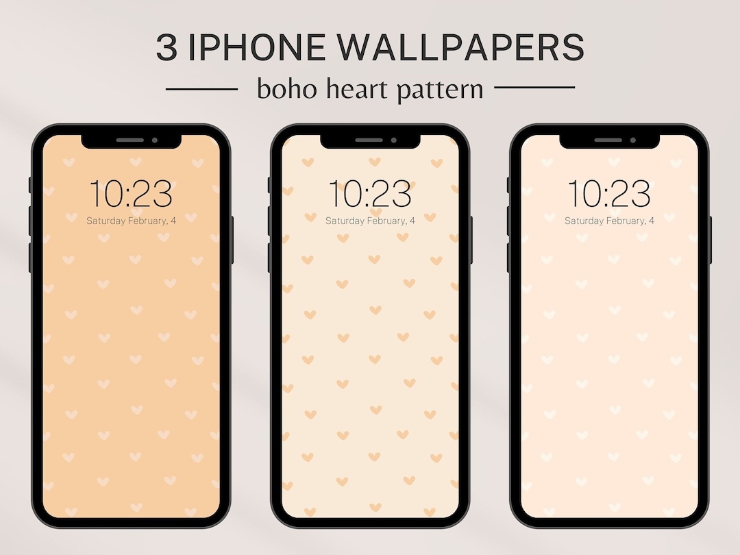 Neutral Love Heart iPhone Wallpaper Bundle (digital Download) - Etsy