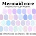 Mermaid Color Palette for Procreate, Pastel Pink Purple Color Swatches ...