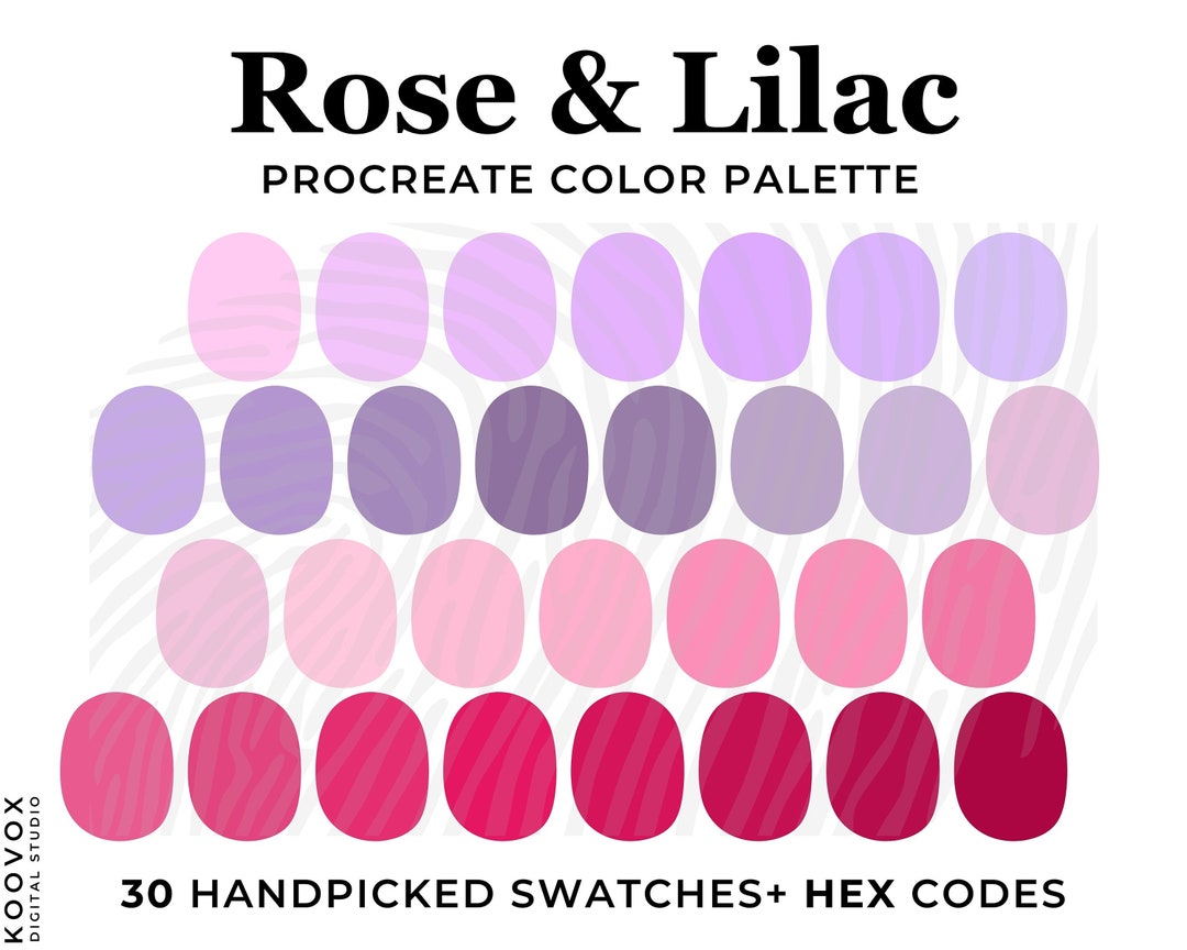 Pink Purple Color Palette Procreate, Shades of Pink and Purple ...