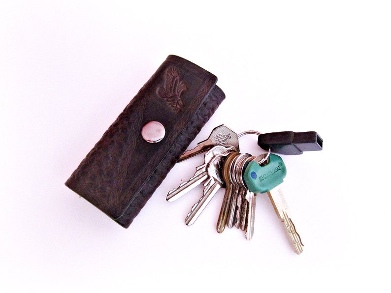 Leather Key Case With Hooks Eagle Gift Key Holder Wallet - Etsy