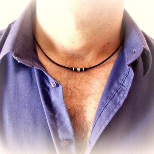 Beaded Rope Choker for Men, Stainless Steel & Wood Necklace, Surfer ...