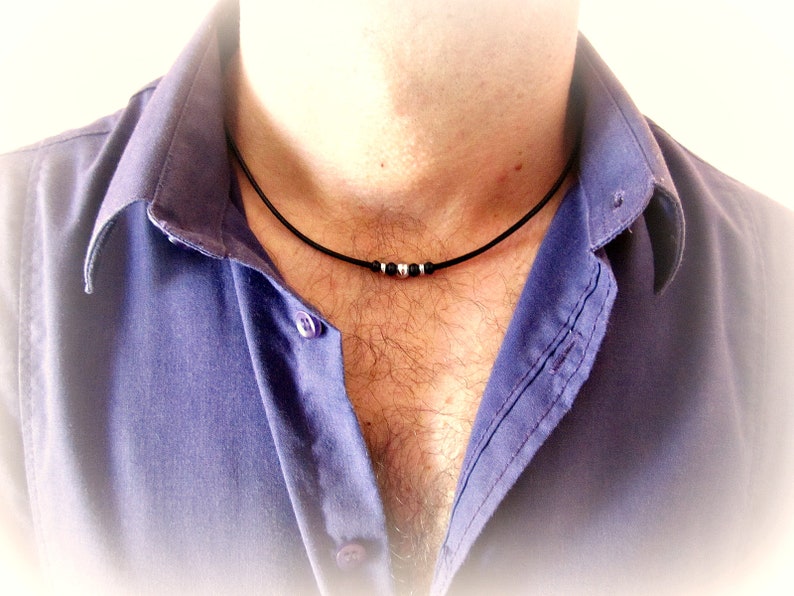 Beaded Rope Choker for Men Stainless Steel & Wood Necklace - Etsy