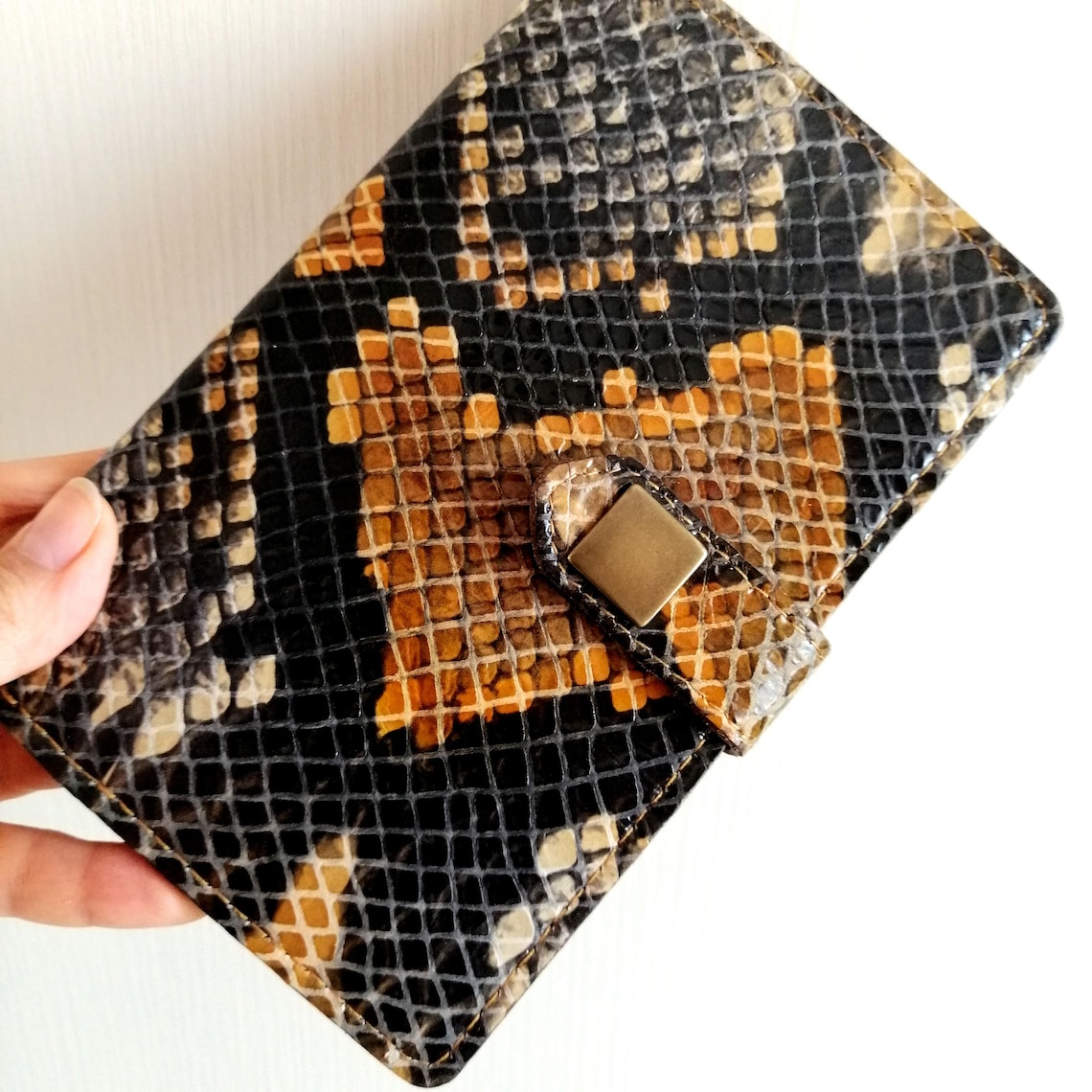 Snakeskin Document Case Python Travel Wallet Leather - Etsy