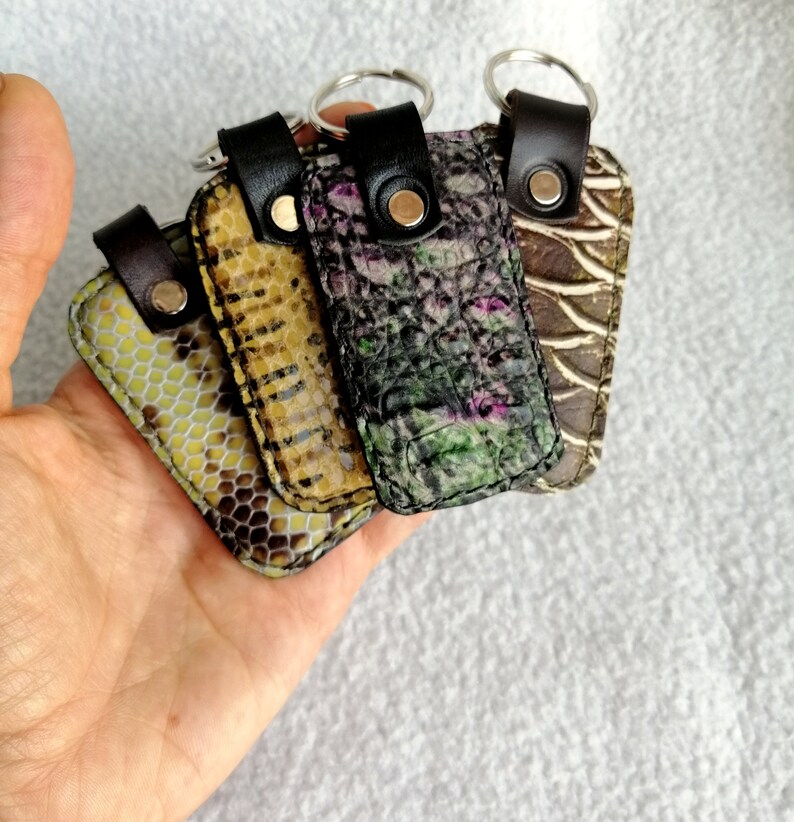 Snakeskin Keychain, Python Leather Keyring, Gift for Her, Gift for Him ...