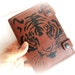 Leather Travel Wallet Tiger Gift Document Case Brown Travel - Etsy