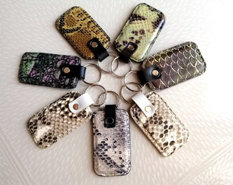 Python Snakeskin Keychain Leather Keyring Gift for Her Gift | Etsy