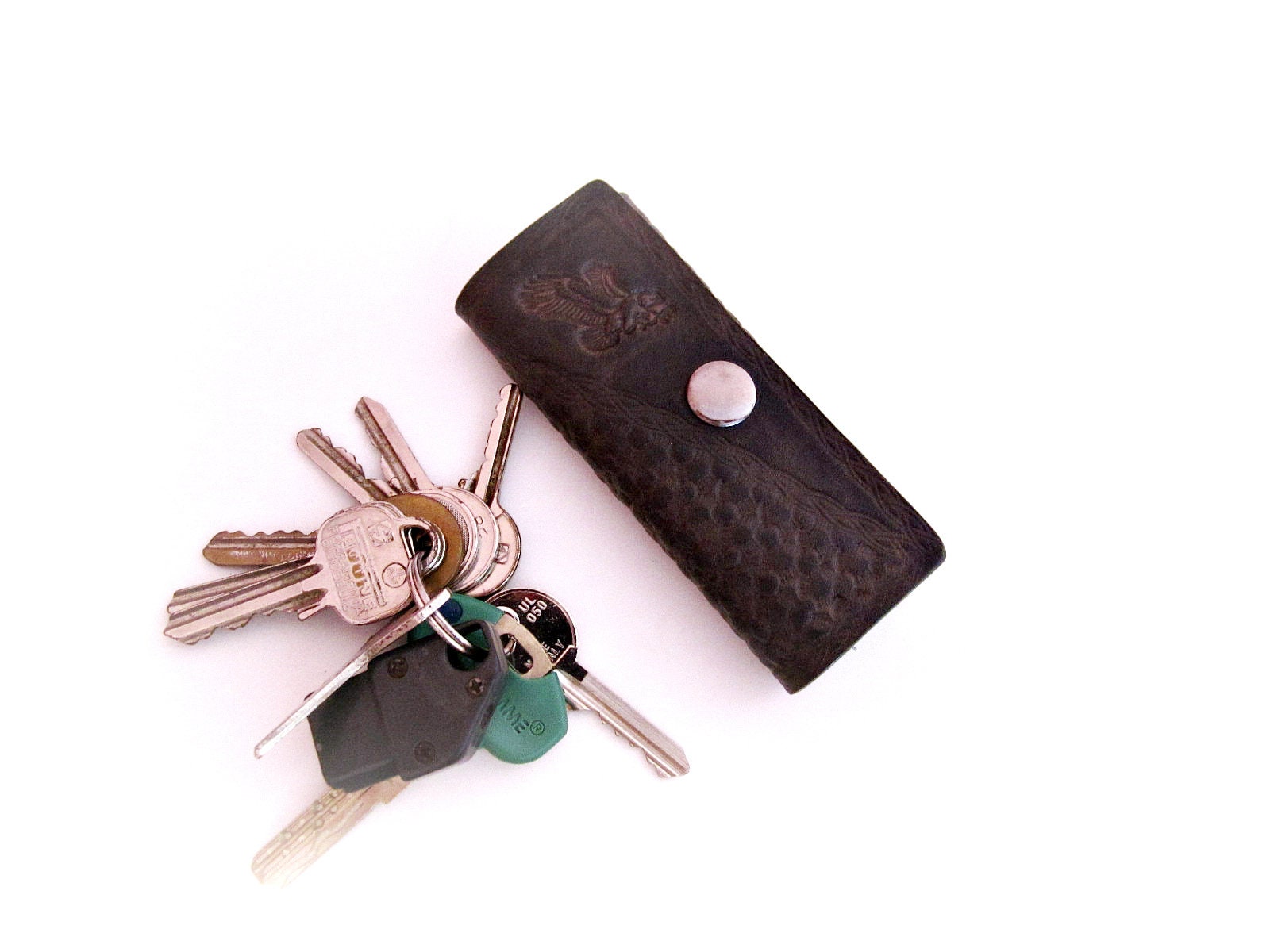 Leather Key Case With Hooks Eagle Gift Key Holder Wallet - Etsy