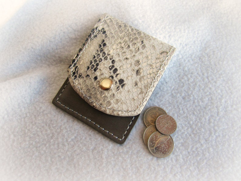 Snakeskin Leather Card Holder Front Pocket Wallet Leather - Etsy