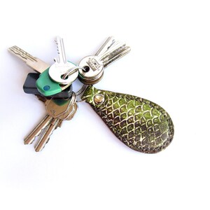 Python Snakeskin Keychain Leather Keyring Gift for Her Gift - Etsy