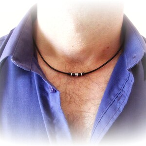 Beaded Rope Choker for Men, Stainless Steel & Wood Necklace, Surfer ...