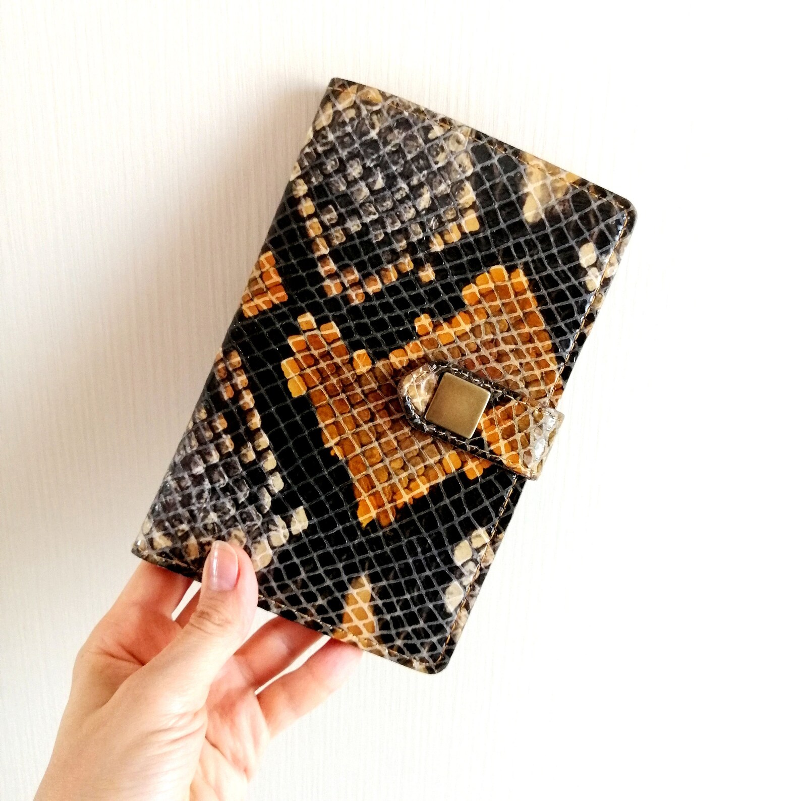 Snakeskin Document Case Python Travel Wallet Leather - Etsy