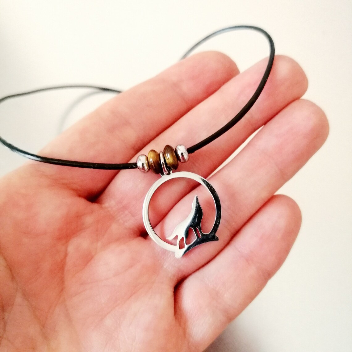 Wolf Necklace for Men Howling Wolf Pendant Stainless Steel - Etsy