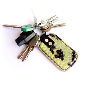 Python Snakeskin Keychain Leather Keyring Gift for Her Gift - Etsy