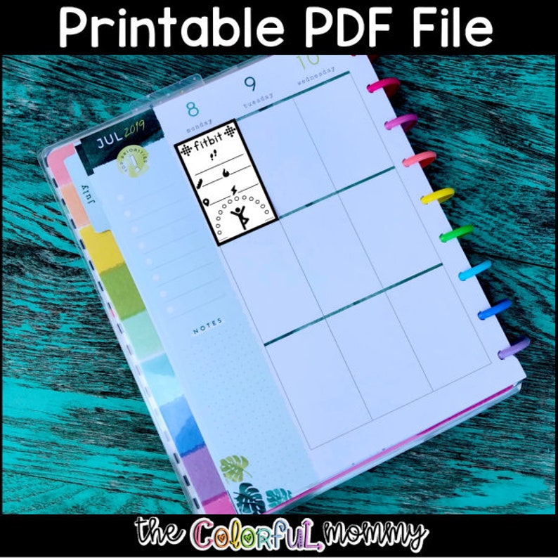 Printable Fitbit Smartwatch Step Tracker Dashboard Stickers Fitness ...