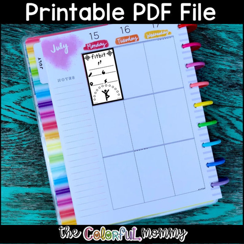 Printable Fitbit Smartwatch Step Tracker Dashboard Stickers Fitness ...