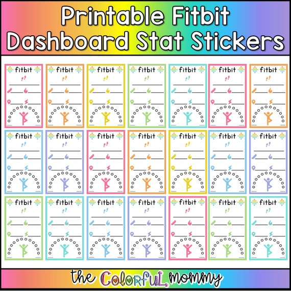 Printable Fitbit Smartwatch Step Tracker Dashboard Stickers - Etsy