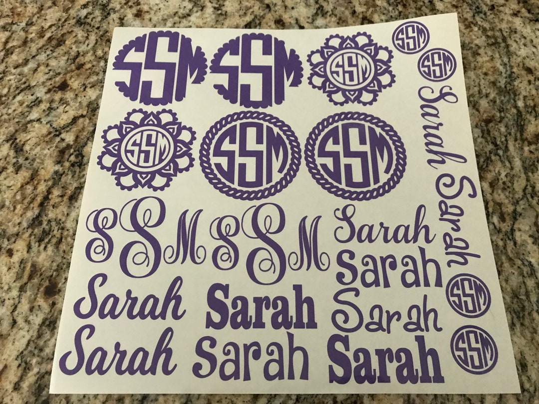 Back to School Monogram Decals, Personalized Monogram Decal Set, Back ...